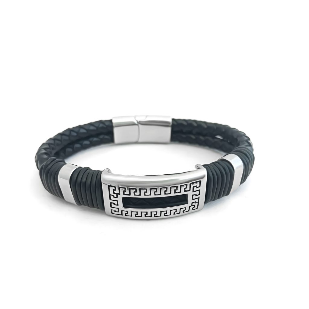 Aaron Bane® | METALL CUT | Herren Armband | geflochten | schwarz | mit ...